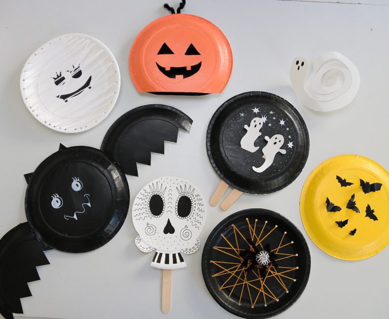 Halloweenpyssel med papptallrikar - Diy Sweden